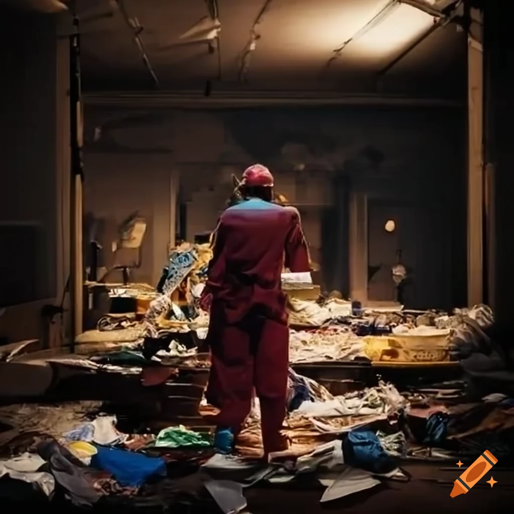 Image of a couple having a conversation in a messy room on Craiyon