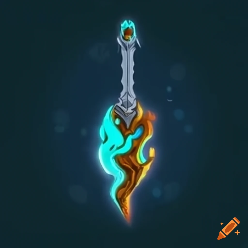 Exaggerated elemental sword from an anime