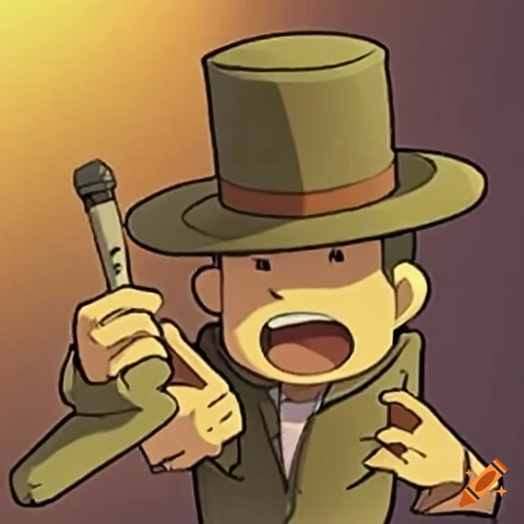 Image of Professor Layton in trouble on Craiyon