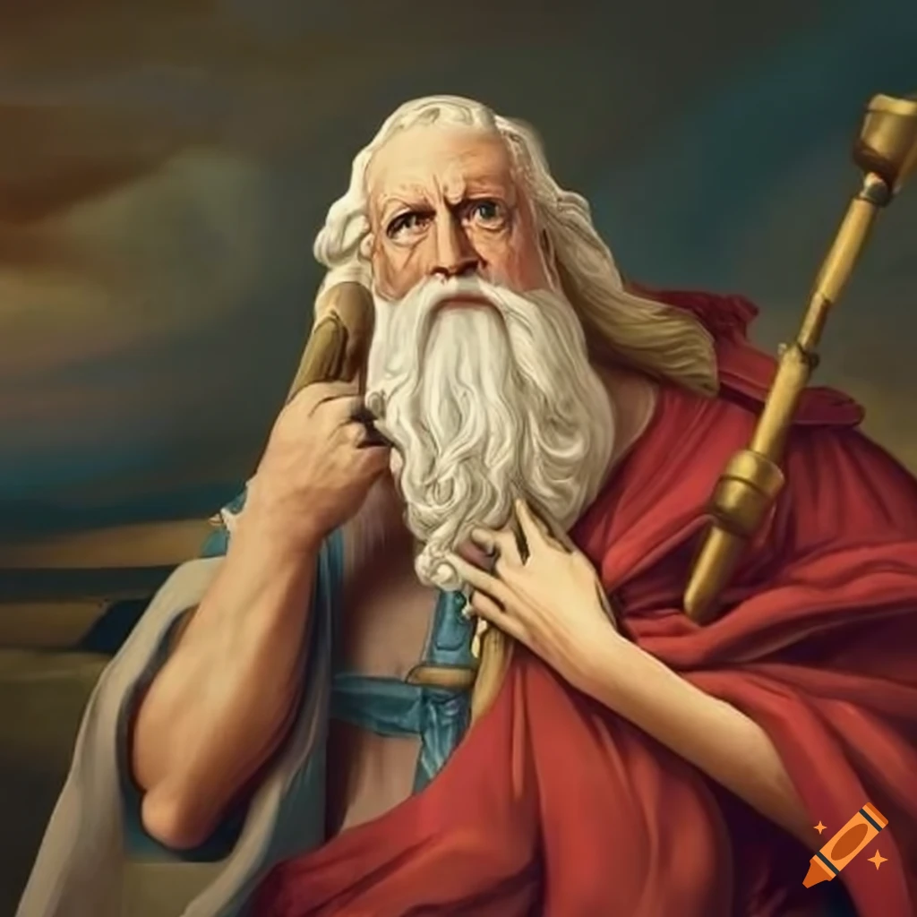 Moses in front of the divided sea
