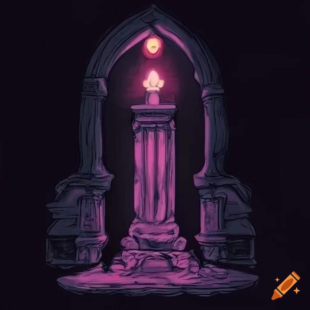 Victorian-style pillar in a grim dark video game on Craiyon