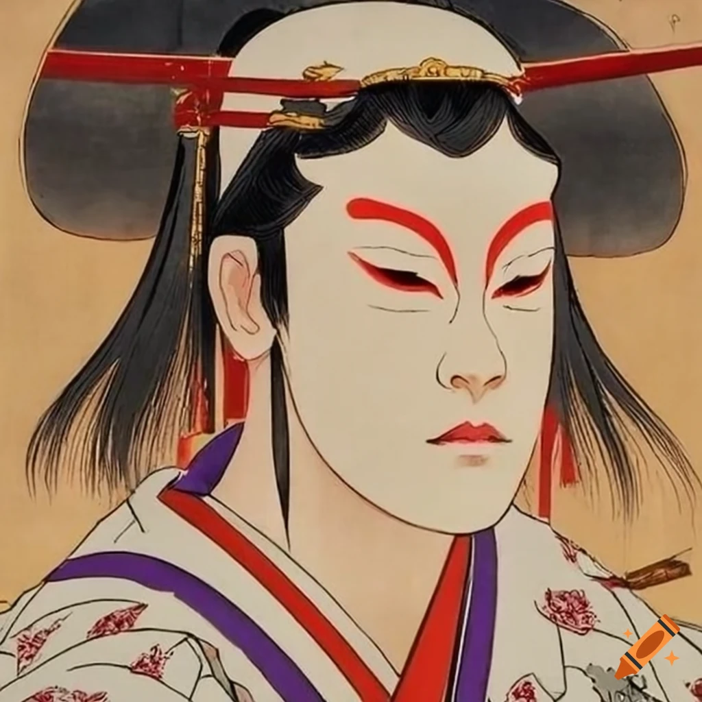 Ukiyo-e art of a geisha on Craiyon