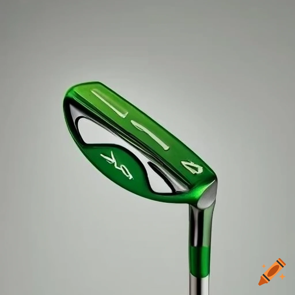 Golf putter on a green