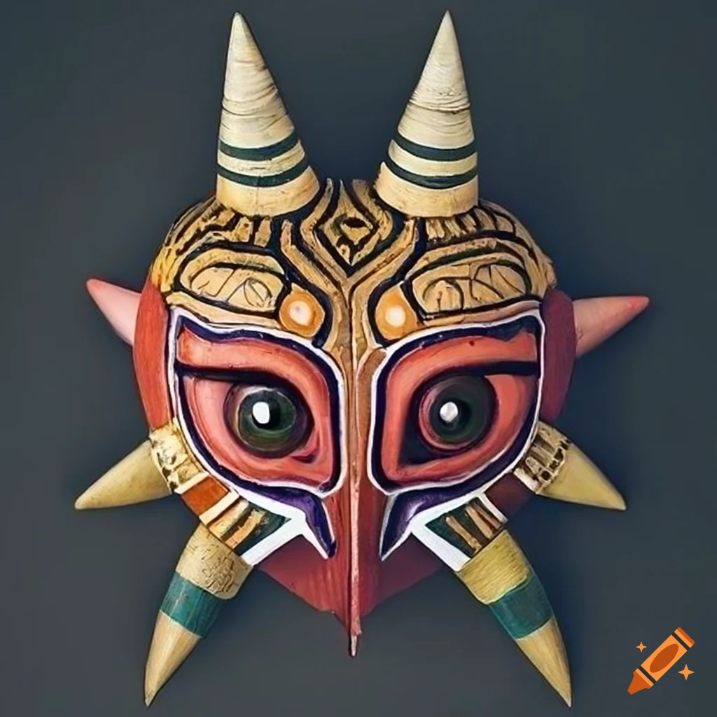 Golden tribal mask inspired by majora's mask on Craiyon