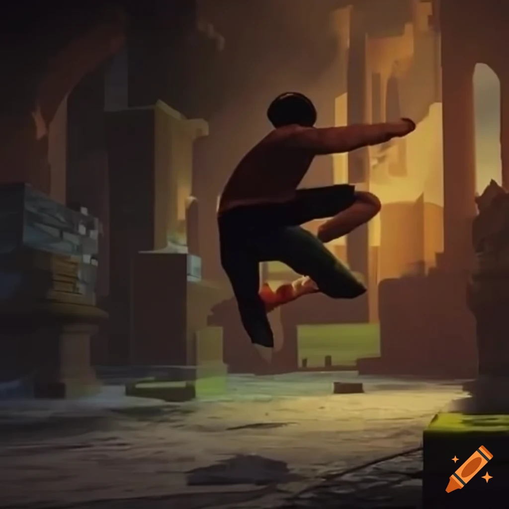 Music-themed parkour servers on Craiyon