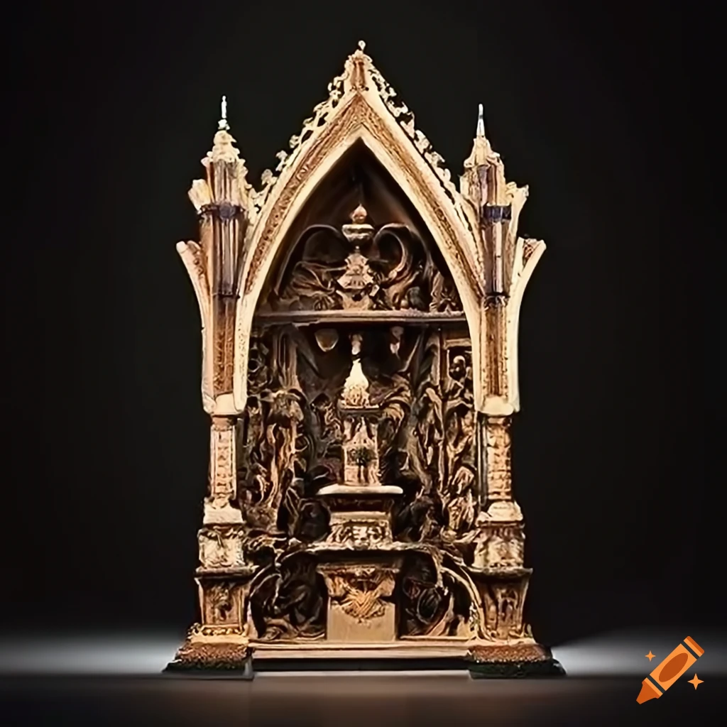 Sapphire Architectural Stave carving artwork on Craiyon