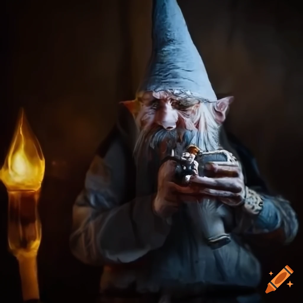 Fantasy wizard gnome with various attributes