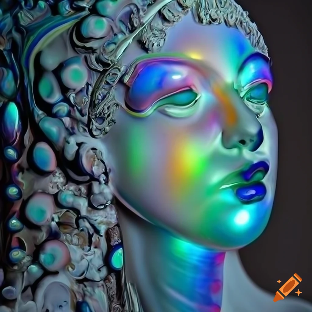 Photo-realistic marble sculpture with vibrant colors on Craiyon