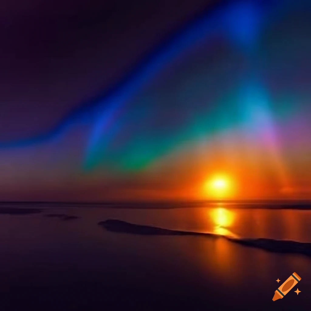 Steps leading up to a beautiful rainbow on Craiyon