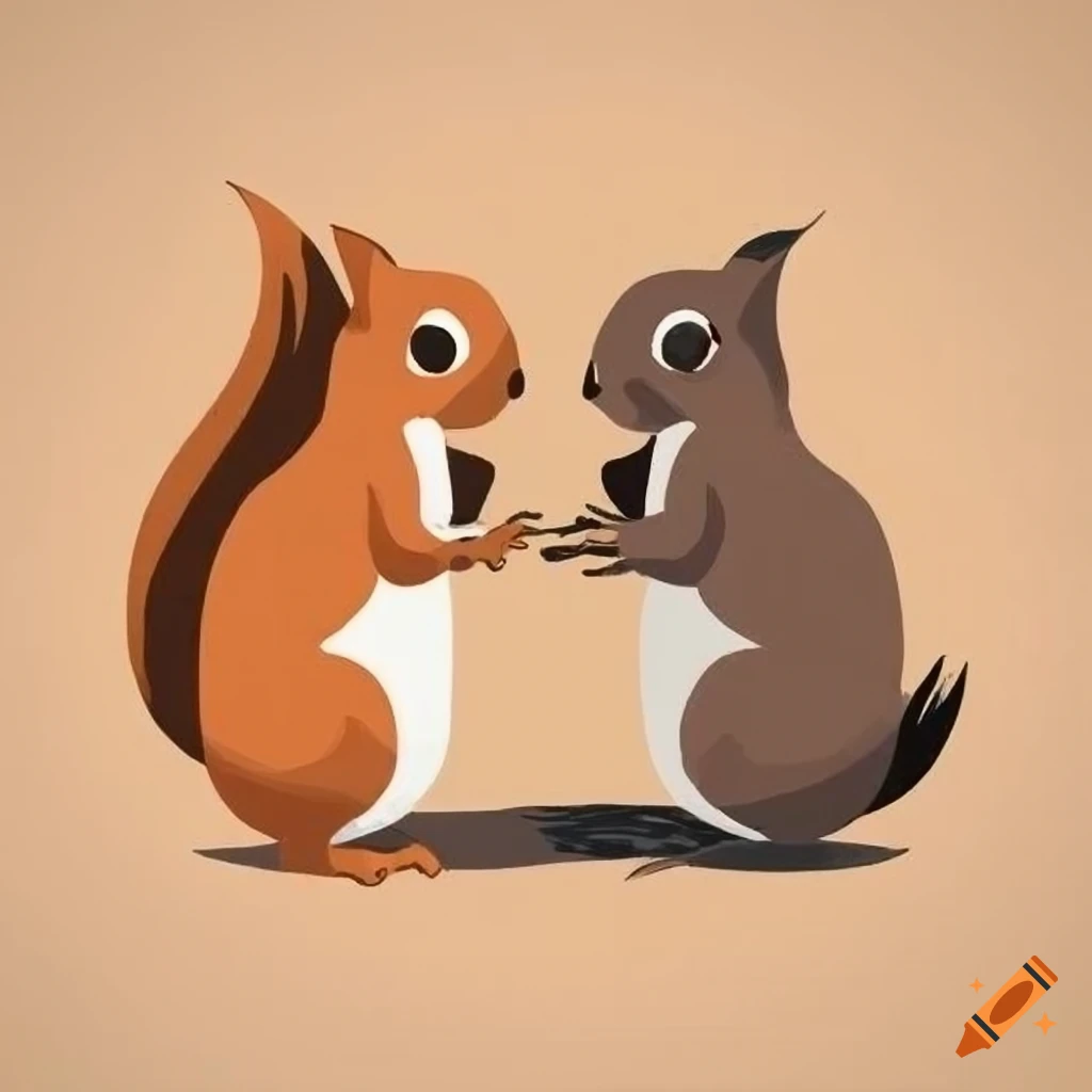 Colorful Illustration Of Two Squirrels On Craiyon