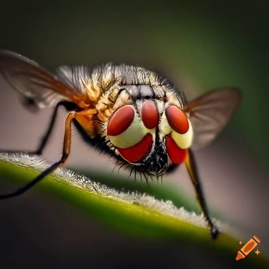 Close-up of a fly on Craiyon