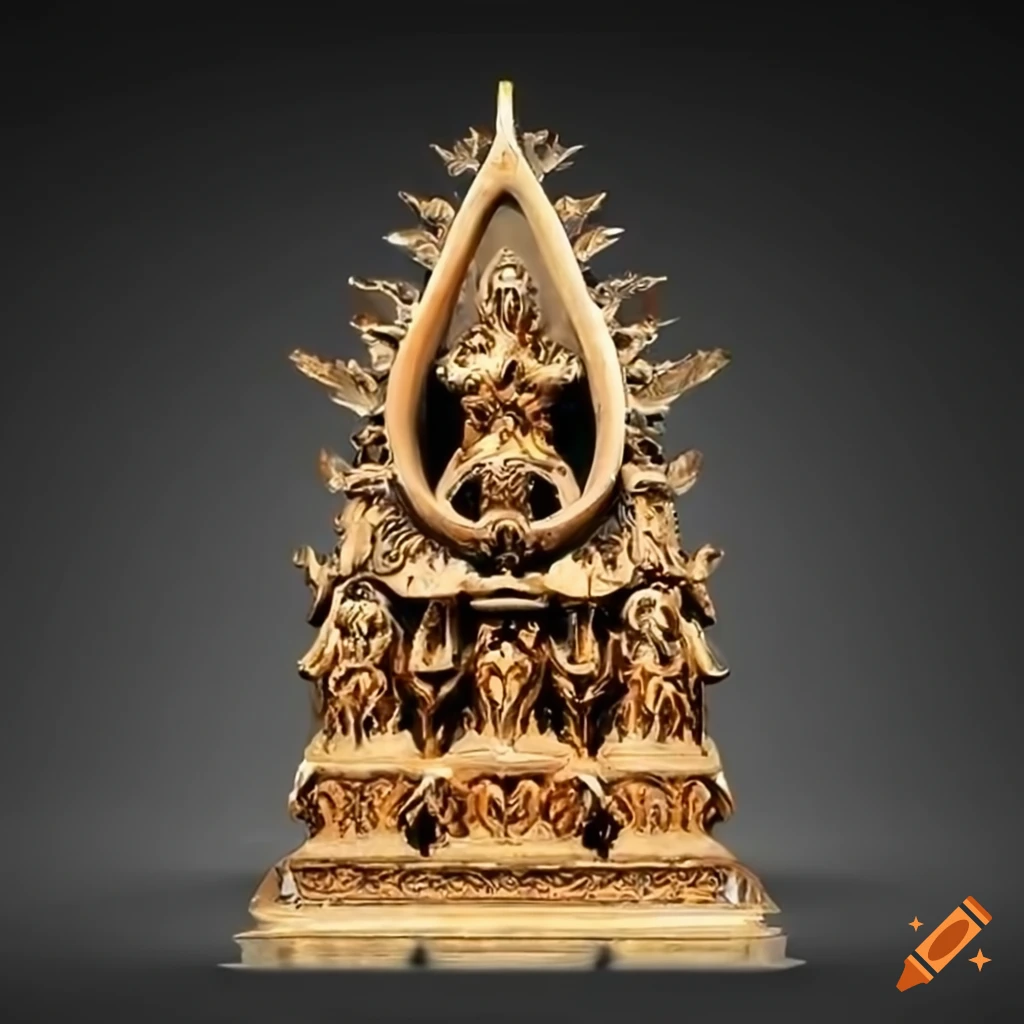 Gilded ebony 'architectural stave carving' artwork in high-definition ...