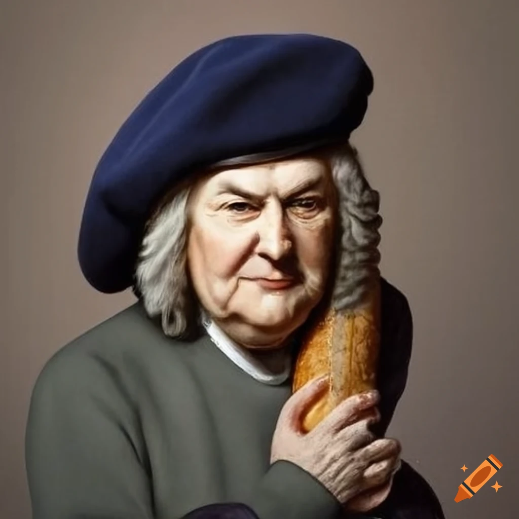 Satirical image of johann sebastian bach on Craiyon