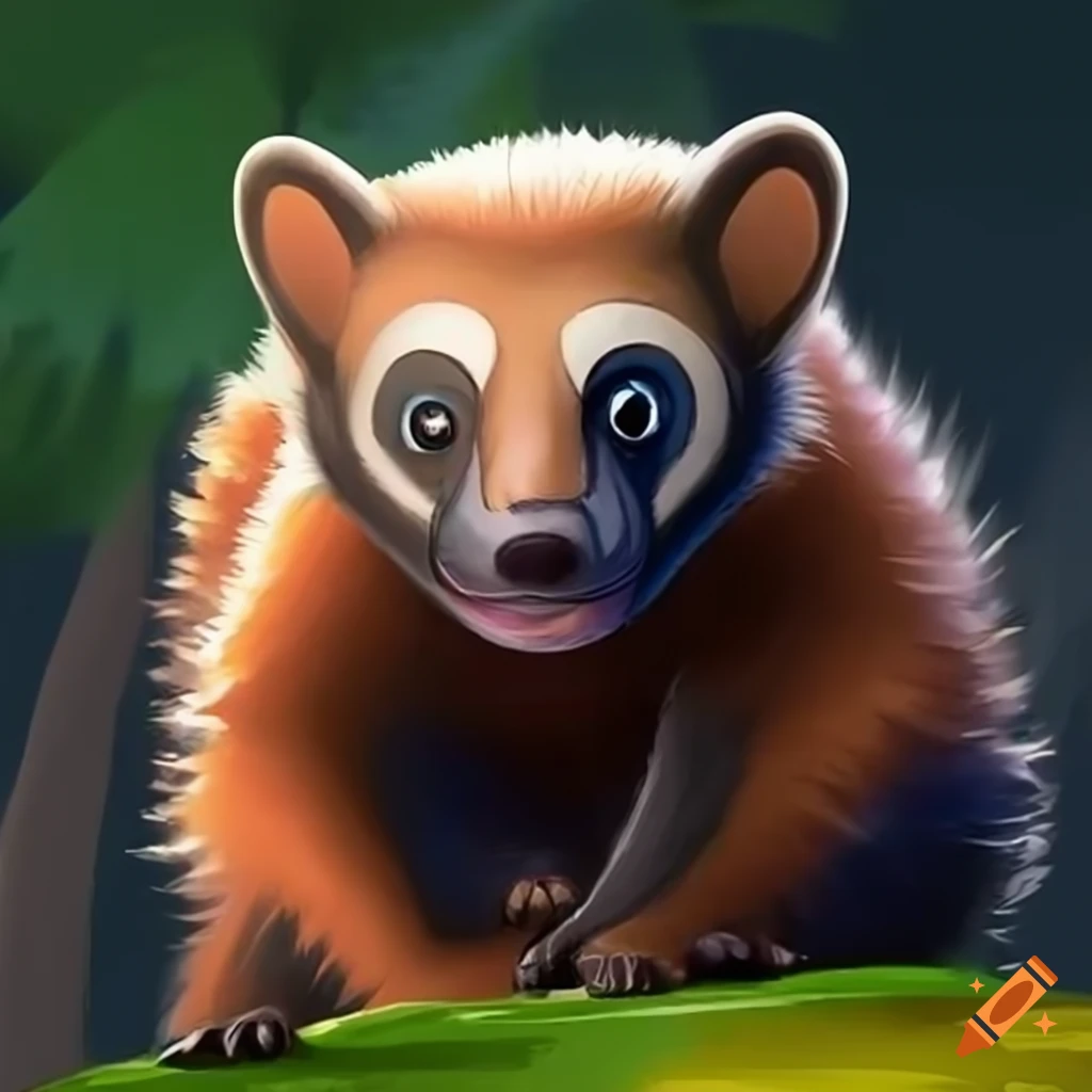 Friendly wolverine cartoon character for children's storybook on Craiyon