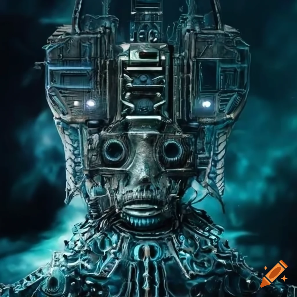 Surrealist artwork featuring alien machines and computers on Craiyon