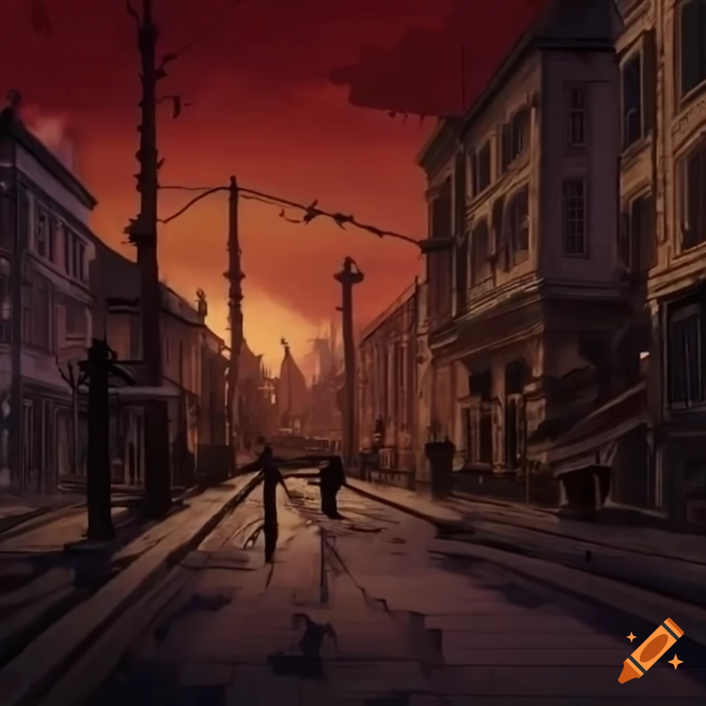 Victorian video game street scene