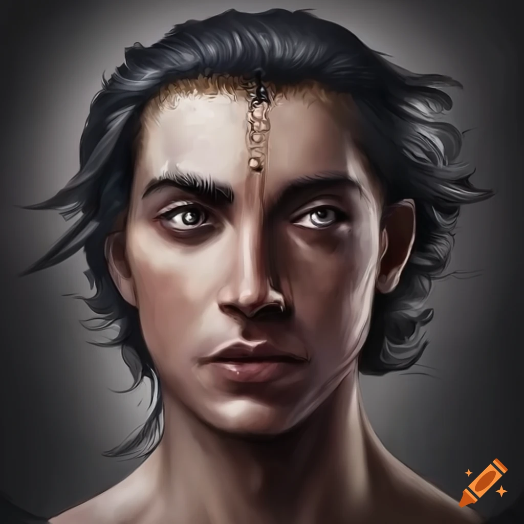 Detailed artwork of a dark-haired royal man on Craiyon