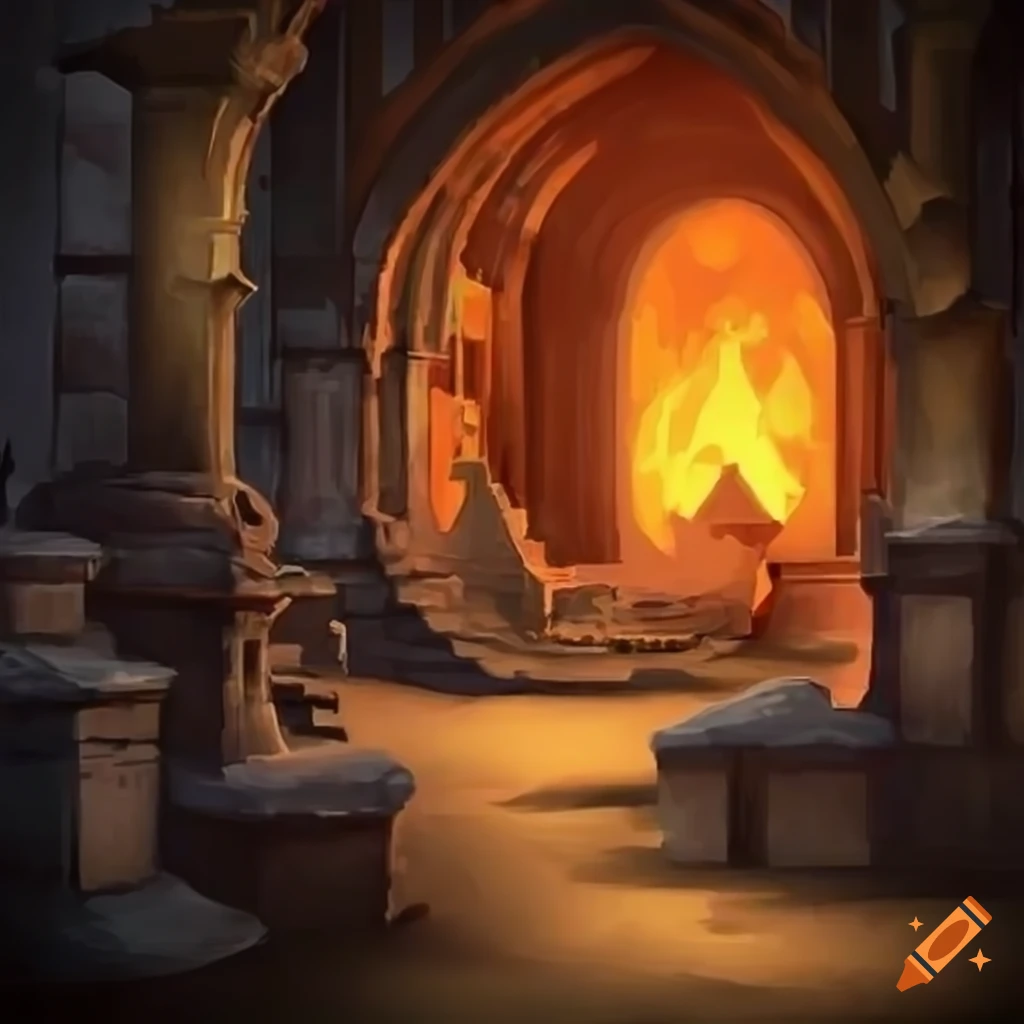 Fantasy dungeon scene on Craiyon