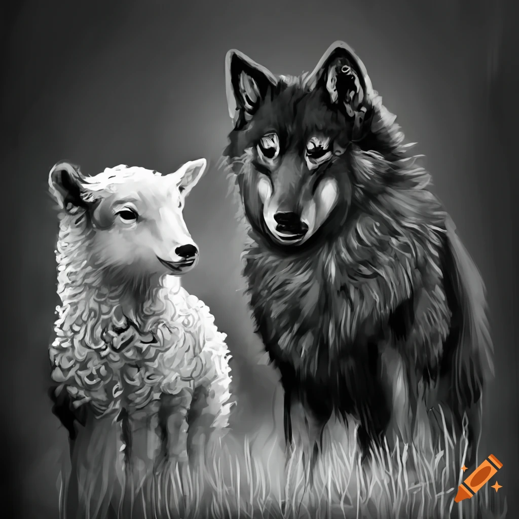 Image of a lamb and a wolf on Craiyon