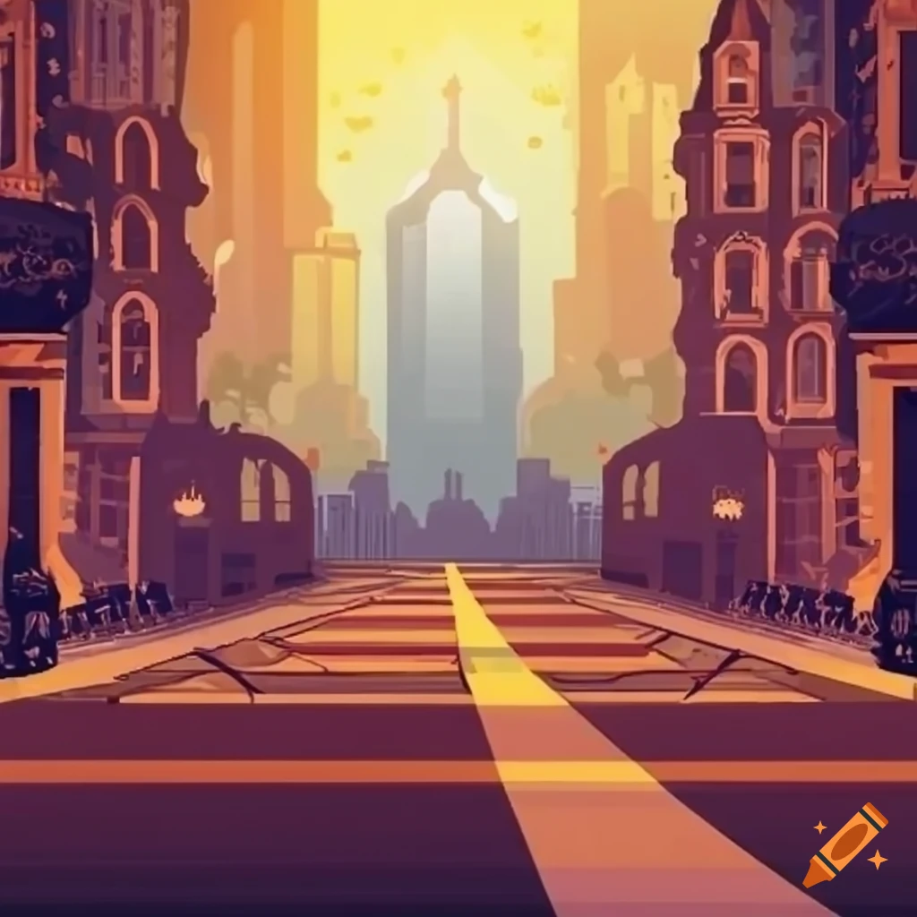 Victorian city backdrop for a platformer game