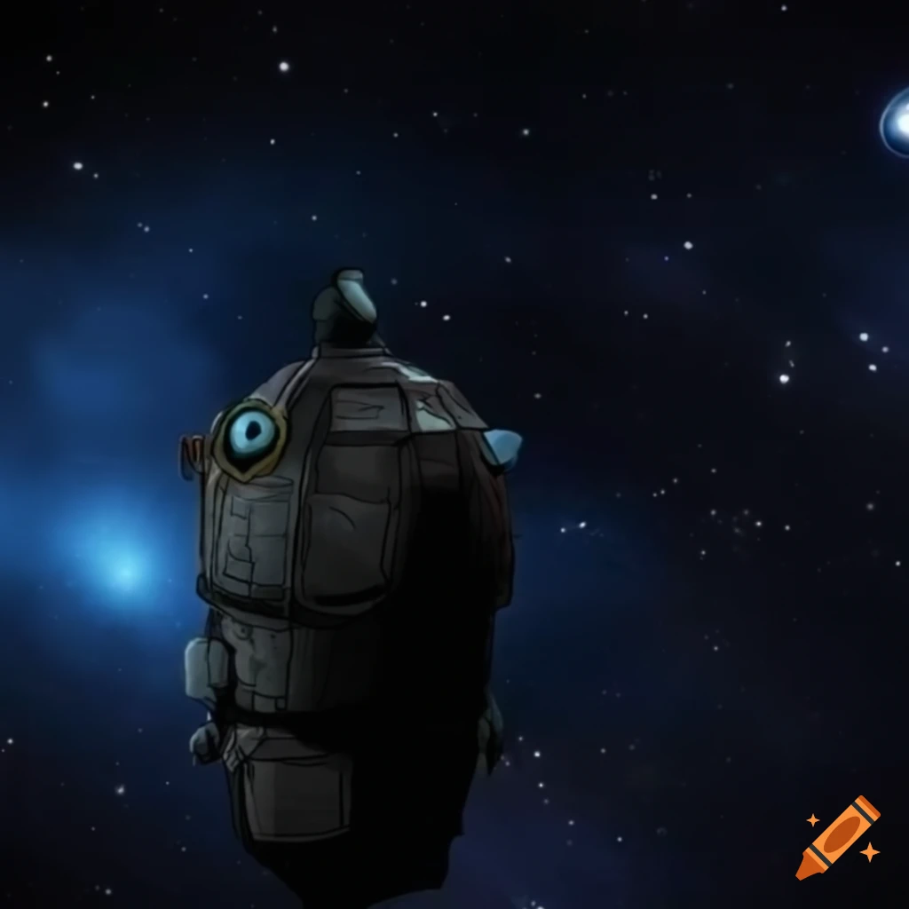 Stone spaceship in outer space on Craiyon