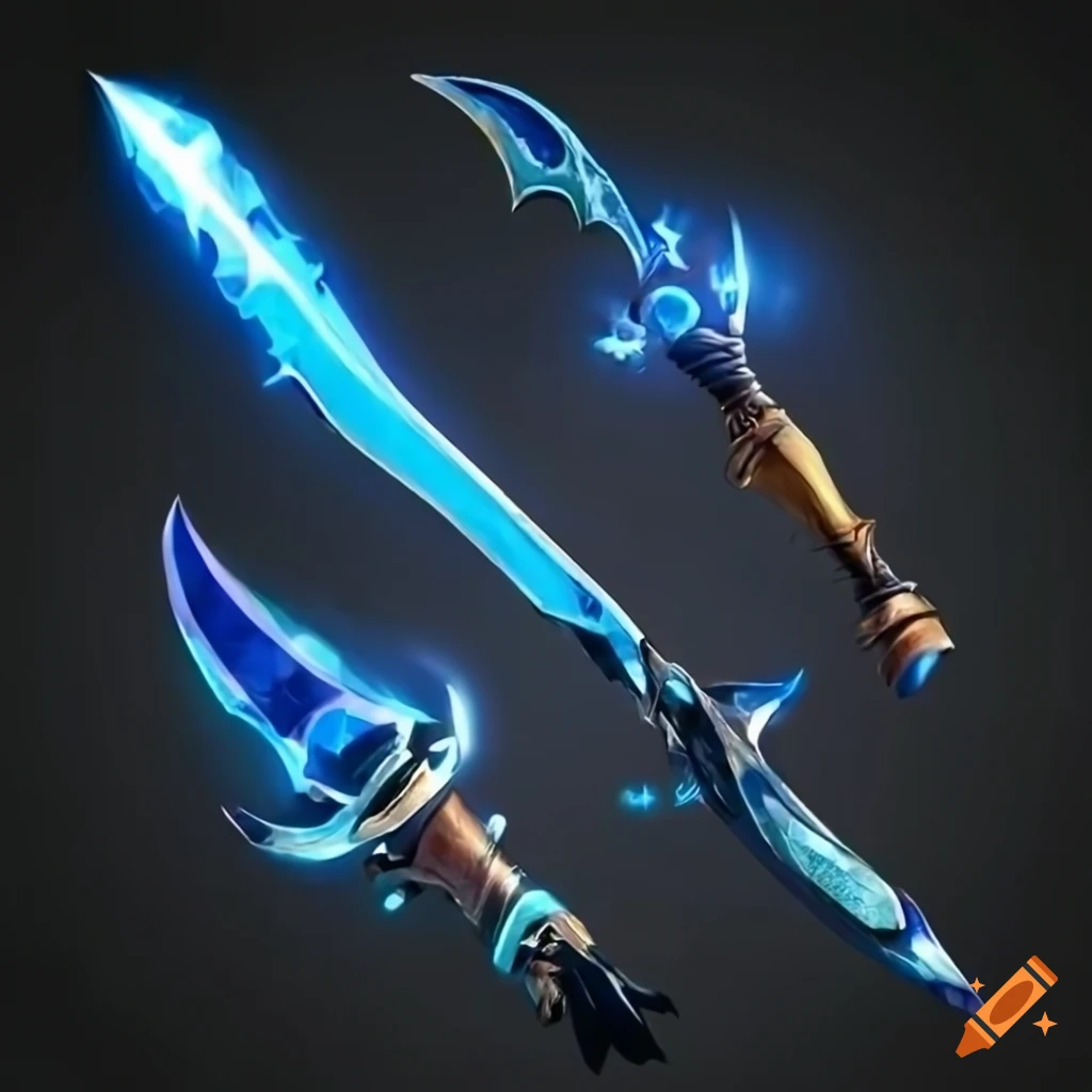 Anime cross katana with fire and ice elements on Craiyon