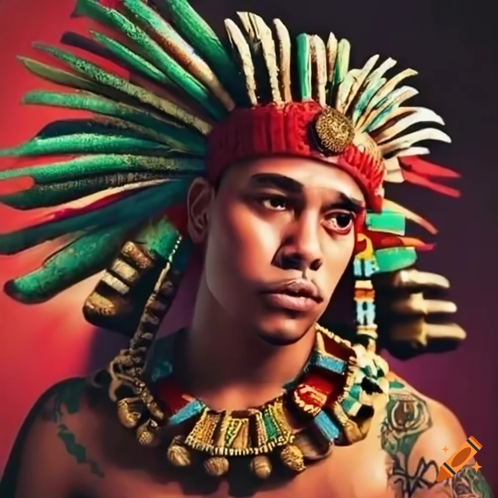 Image of an Aztec rapper on Craiyon