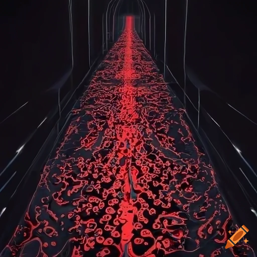 Artistic road resembling blood vessels on Craiyon