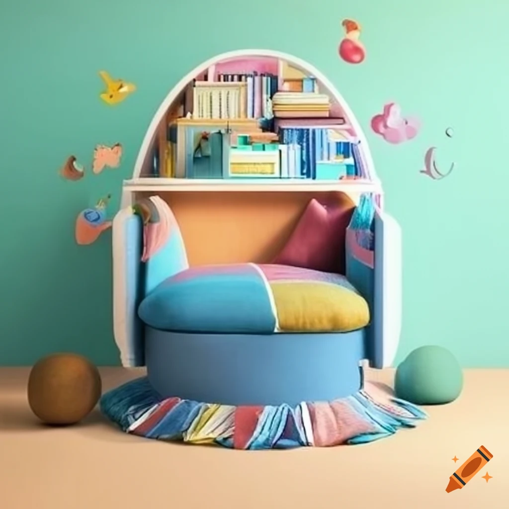 Inviting reading nook with colorful books
