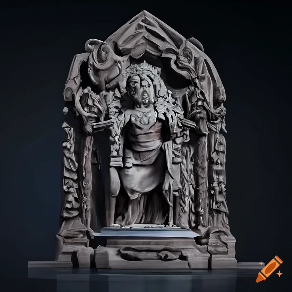 Detailed gerudo sapphire carving in mountain valley motif