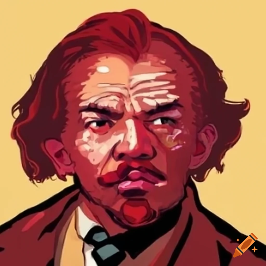 Artwork featuring a mashup of ghibli characters and lenin on Craiyon