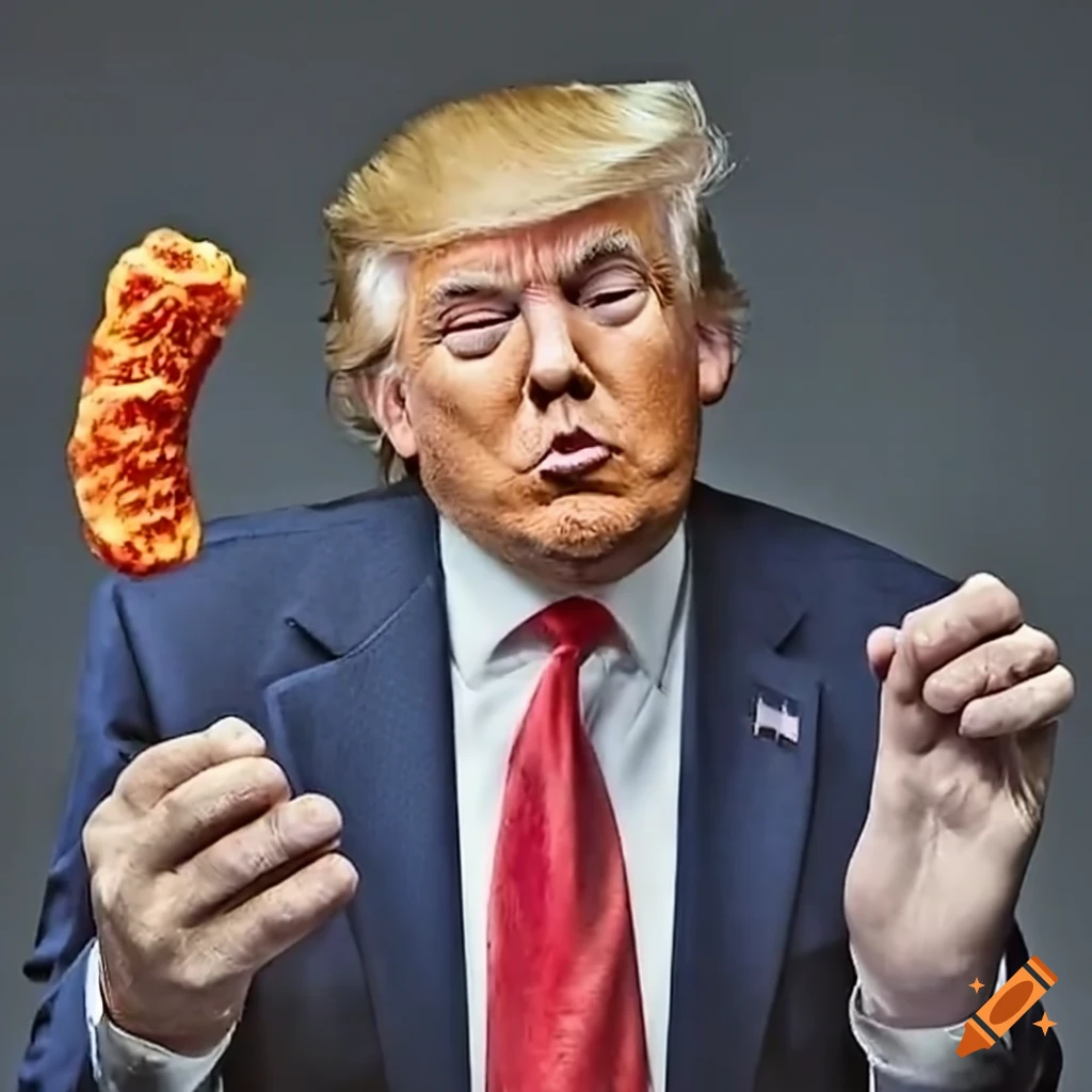 Donald trump enjoying a snack on Craiyon