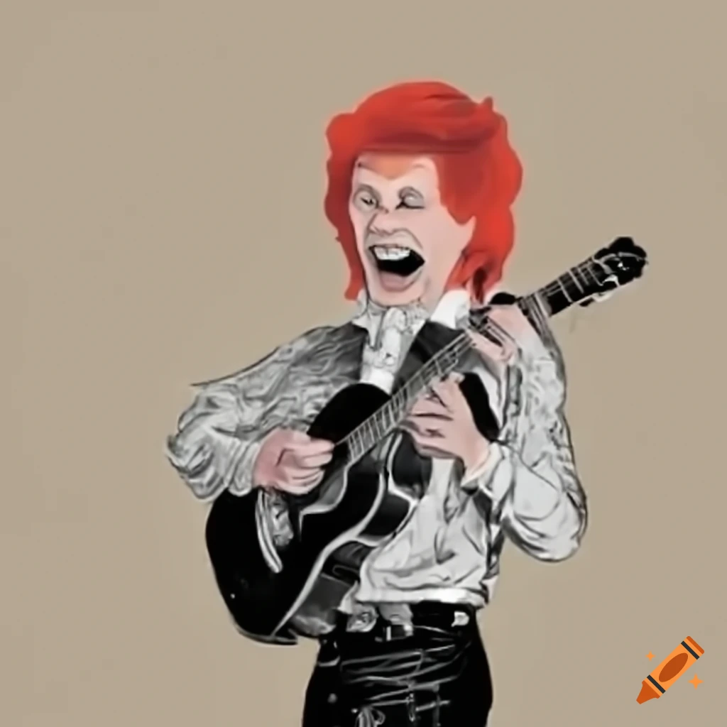 Portrait of a country singer with unique hair and intense expression on ...