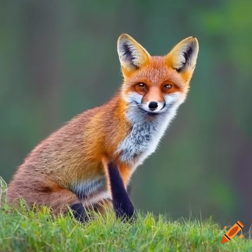 Vintage lady fox illustration on Craiyon