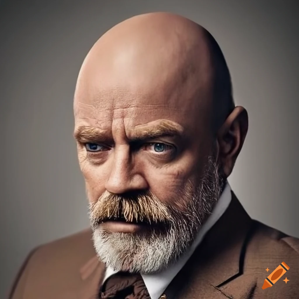 Portrait of a distinguished elderly man in a brown suit