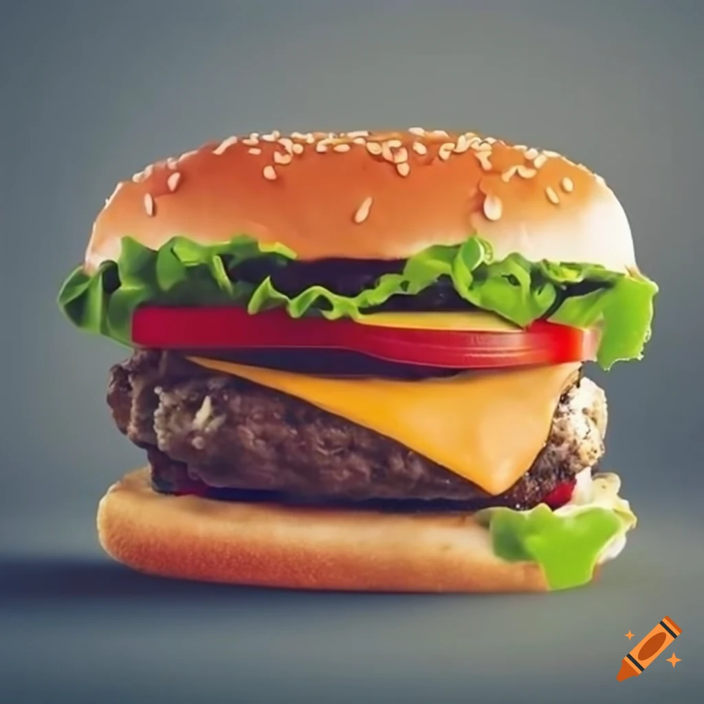 Delicious cheeseburger on Craiyon