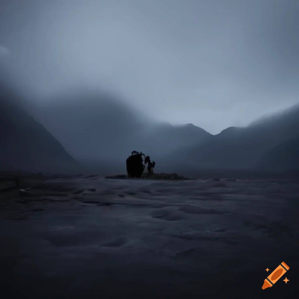 Otherworldly alien landscape on Craiyon