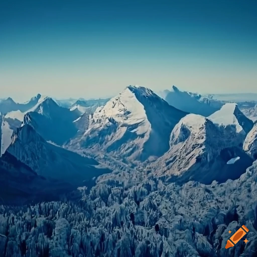 Overhead view of the rocky mountains on Craiyon