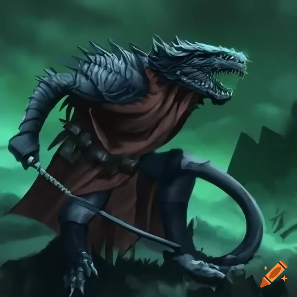 Illustration of an ice kobold creature on Craiyon