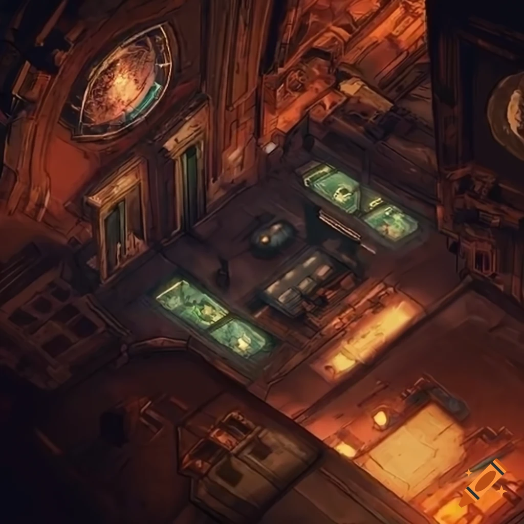 Top down view of a gothic victorian city ttrpg map for d&d on Craiyon