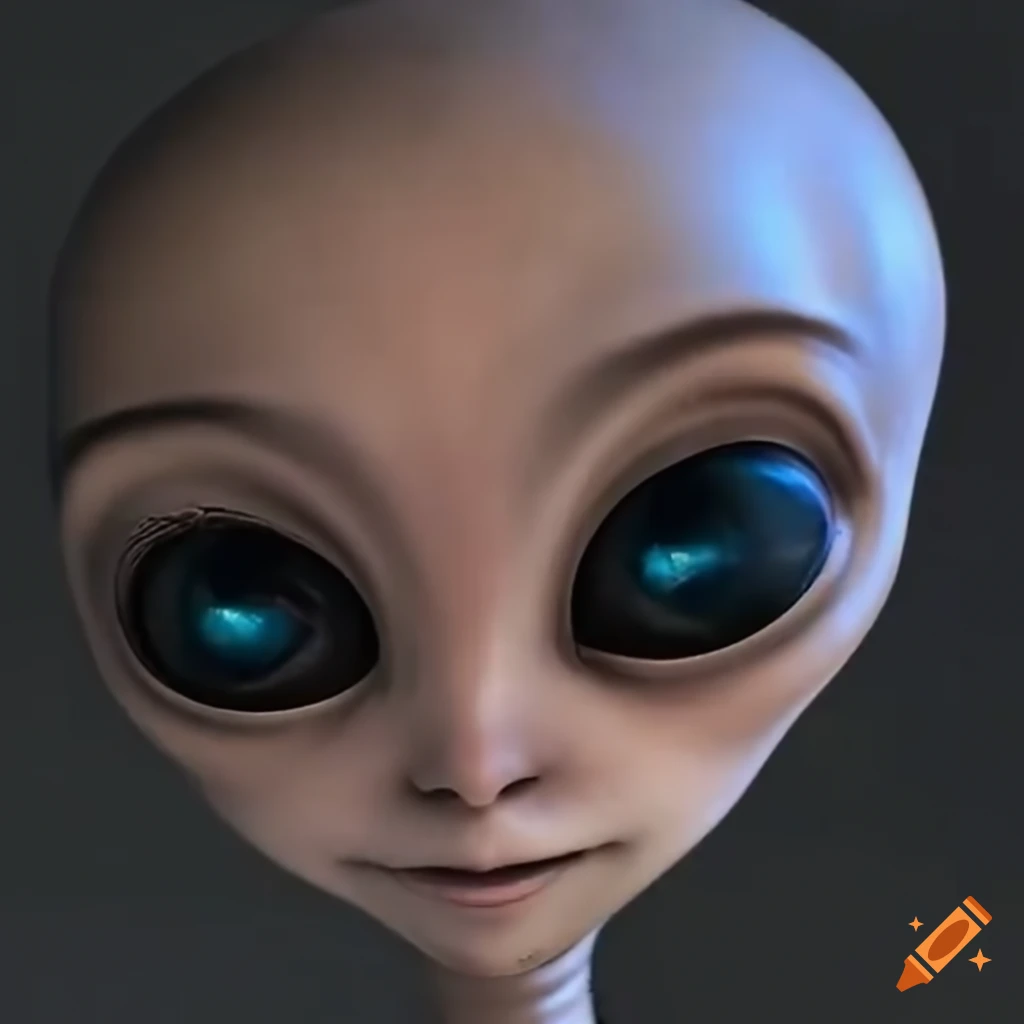 Adorable alien with a big smile