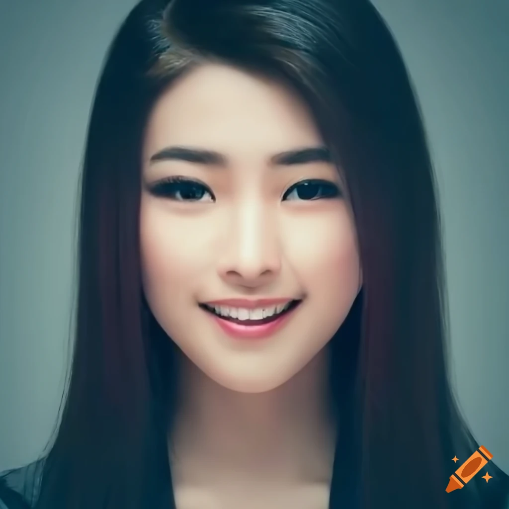 Portrait of a beautiful japanese woman smiling on Craiyon