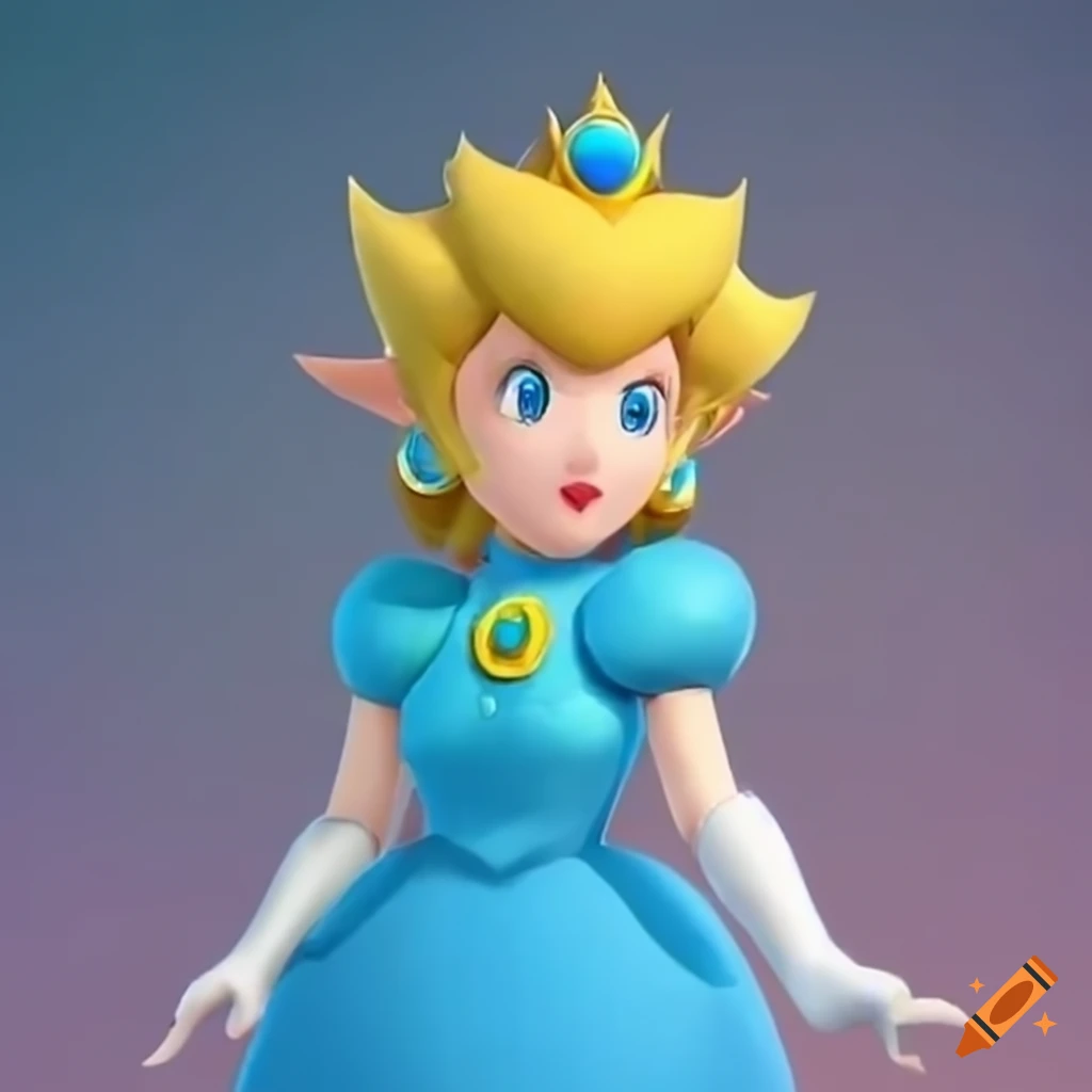 Fan art of link and princess peach posing in swapped outfits on Craiyon