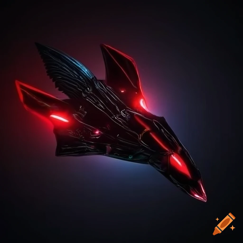 Futuristic spaceship with neon lights on Craiyon