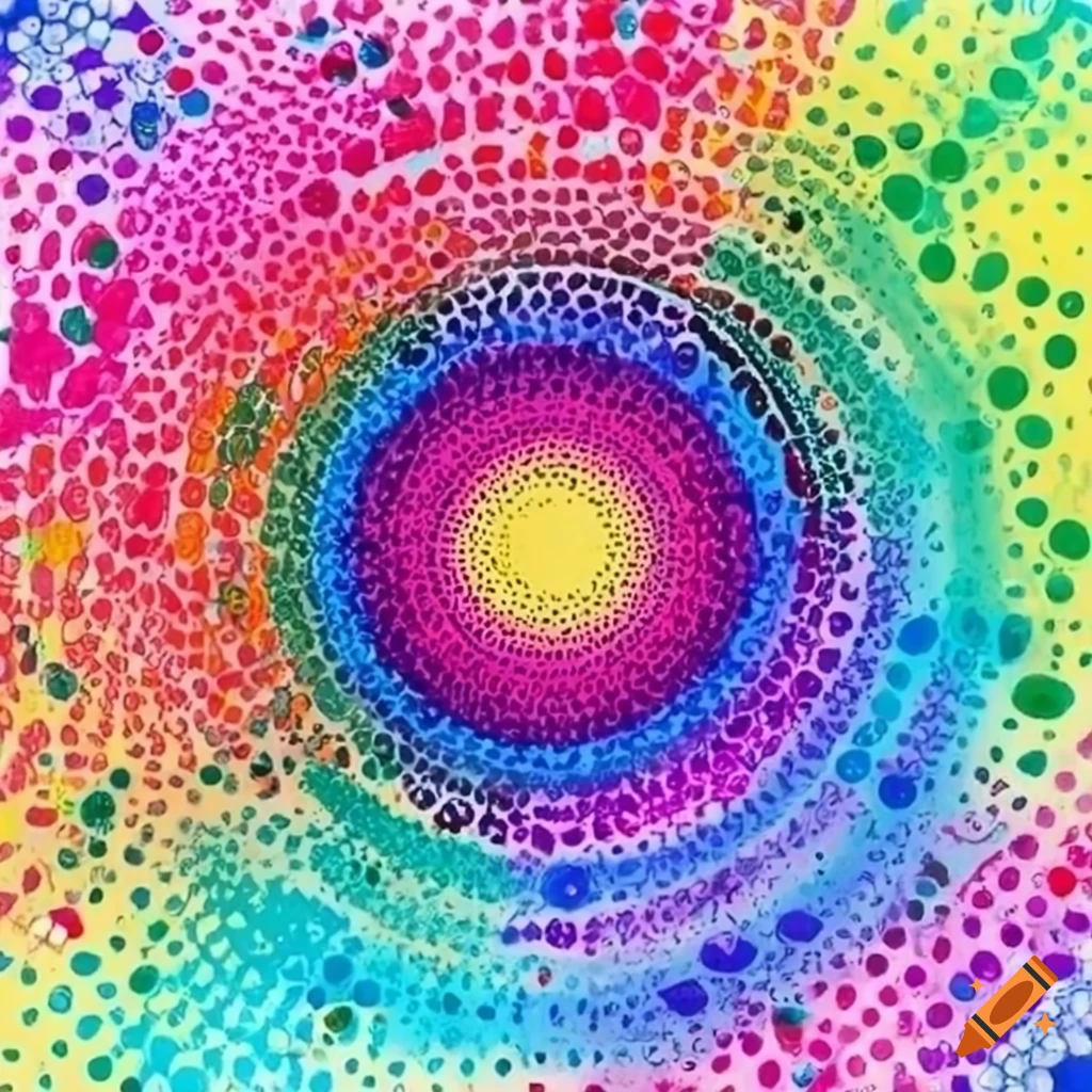 Colored dot test with hidden messages on Craiyon