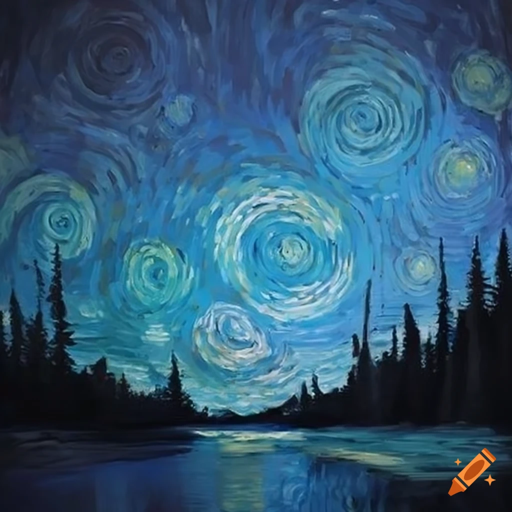Photograph of a starry night on Craiyon