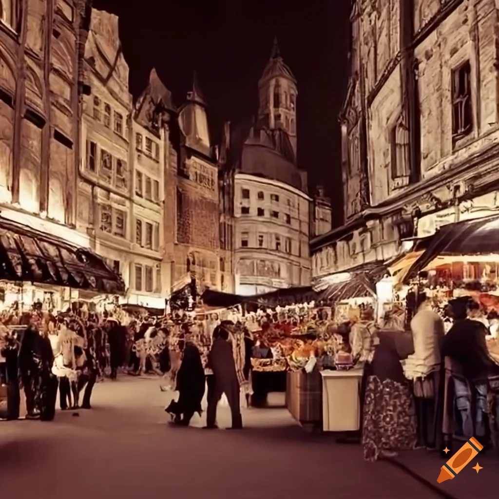 Charming old-fashioned market square on Craiyon