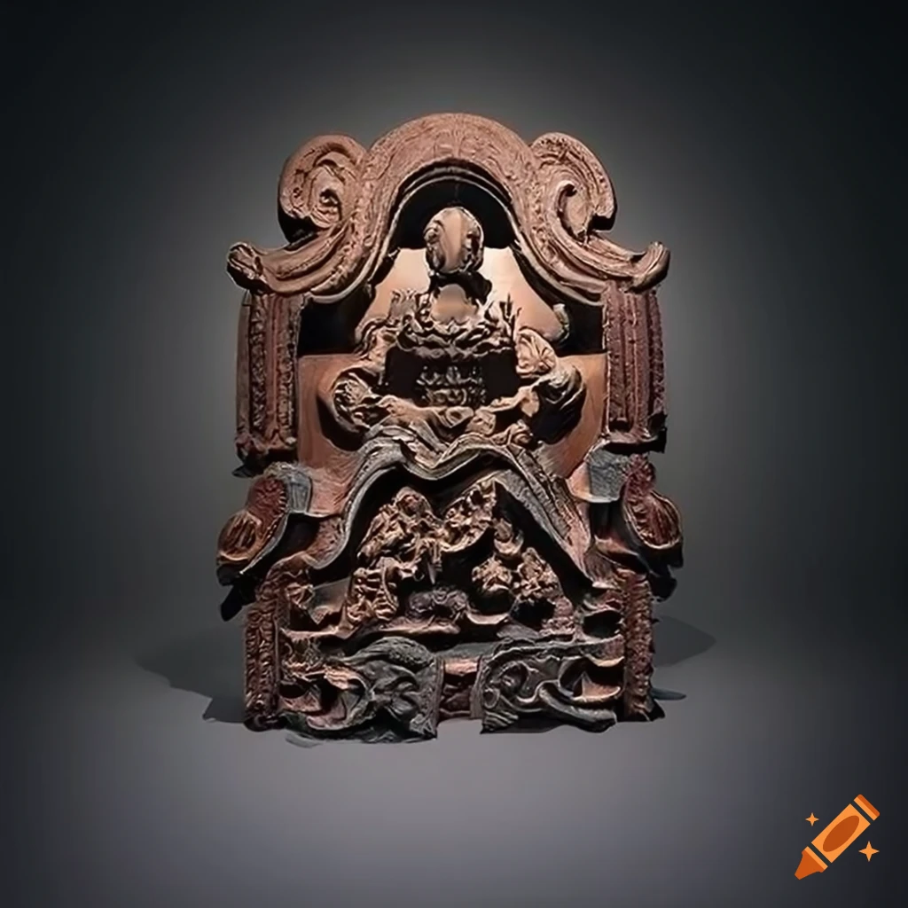 Detailed gerudo sapphire carving in a mountain valley on Craiyon