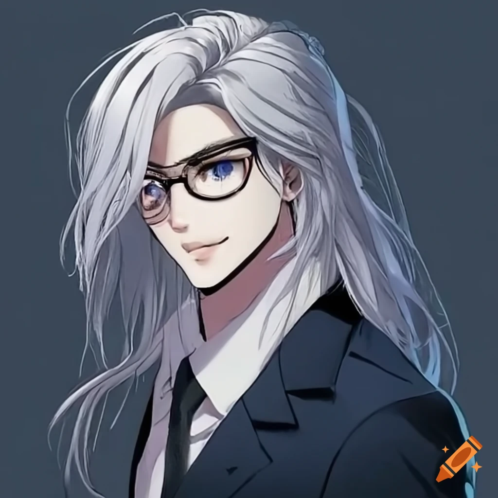 Anime female government operative in white and black with sunglasses on ...