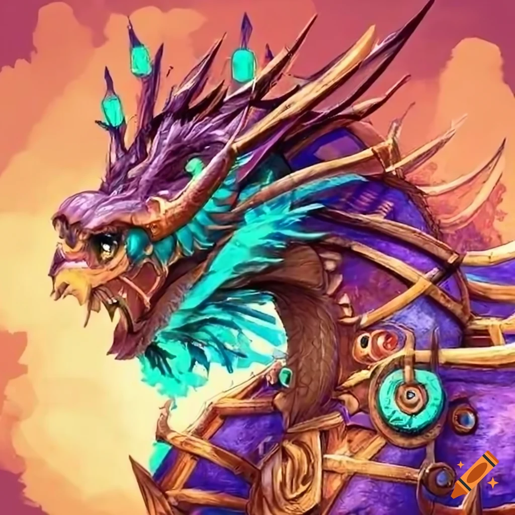 Steampunk dragon race in an arena